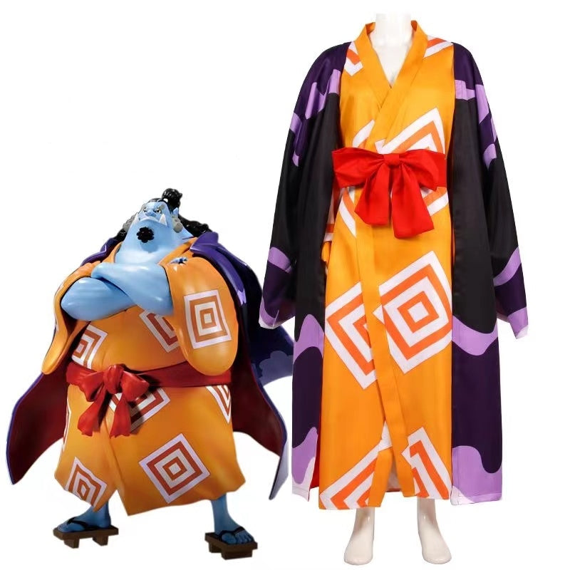Jinbe Kimono Cosplay Costume Anime One Piece Wano Country Fishman ...