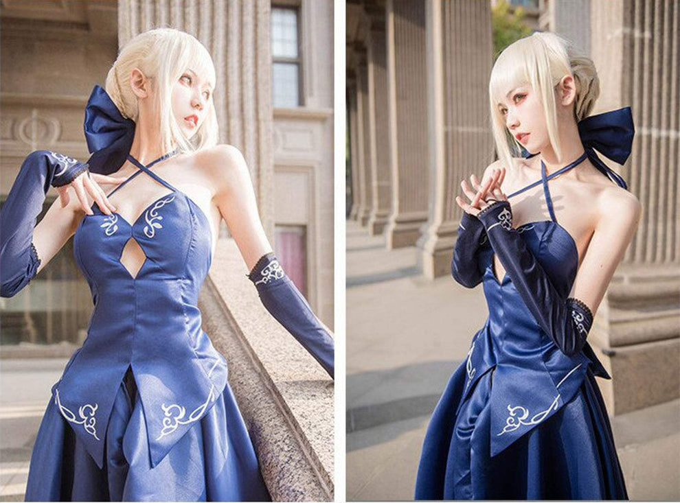 Black Saber Cosplay Costume Fate Stay Night Anime FGO Bride Gothic ...